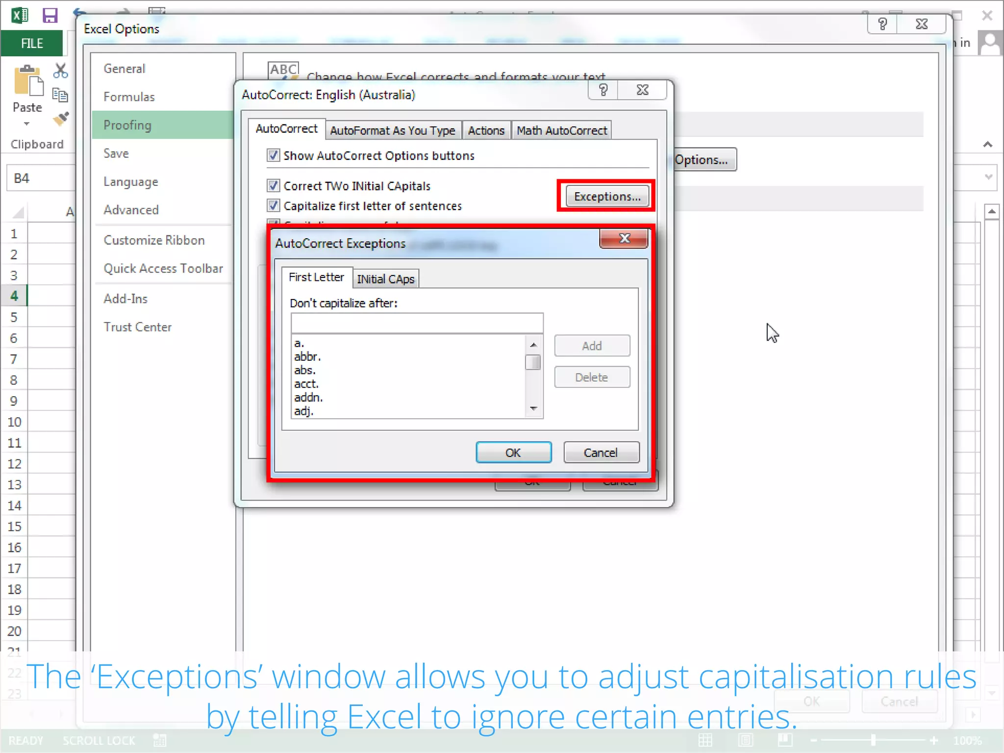 AutoCorrect - Excel 2013 Tutorial | PPT