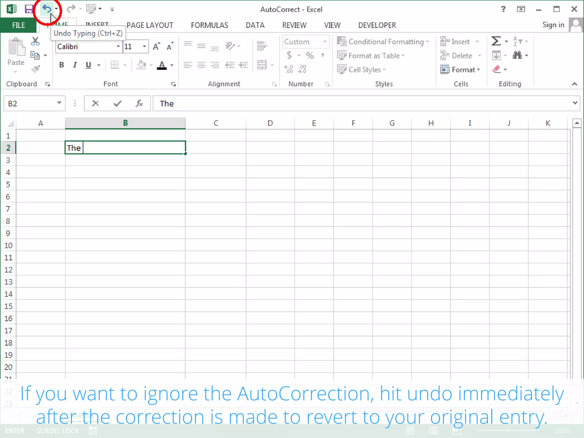 AutoCorrect - Excel 2013 Tutorial | PPT