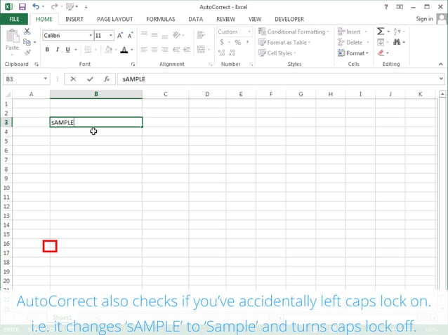 AutoCorrect - Excel 2013 Tutorial | PPT