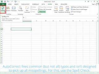 AutoCorrect - Excel 2013 Tutorial | PPT