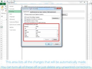 AutoCorrect - Excel 2013 Tutorial | PPT