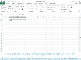 AutoCorrect - Excel 2013 Tutorial | PPT