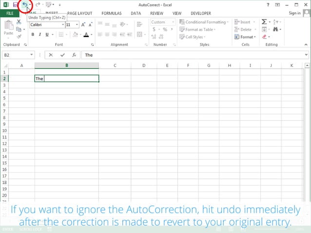 AutoCorrect - Excel 2013 Tutorial