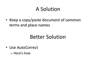 AutoCorrect (to bypass special keyboards) | PDF