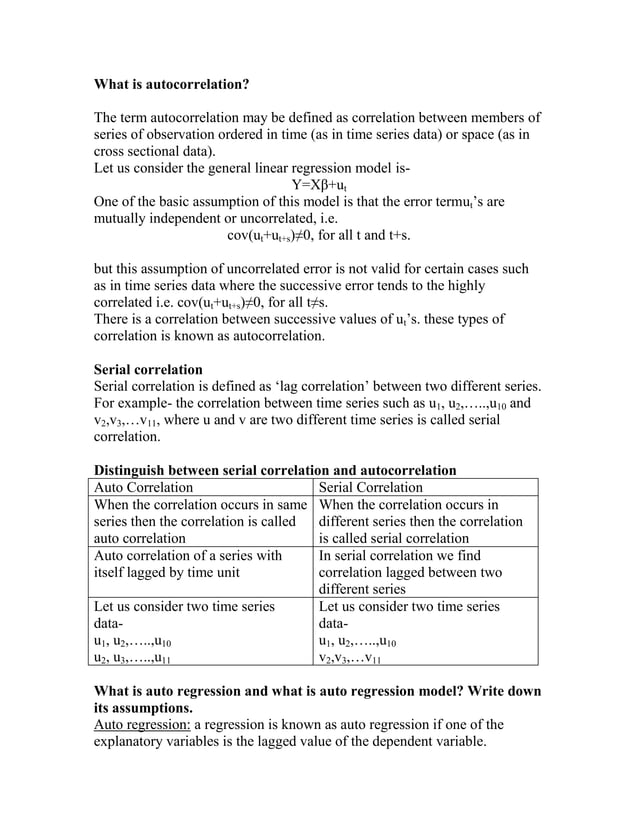 Autocorrelation | DOCX