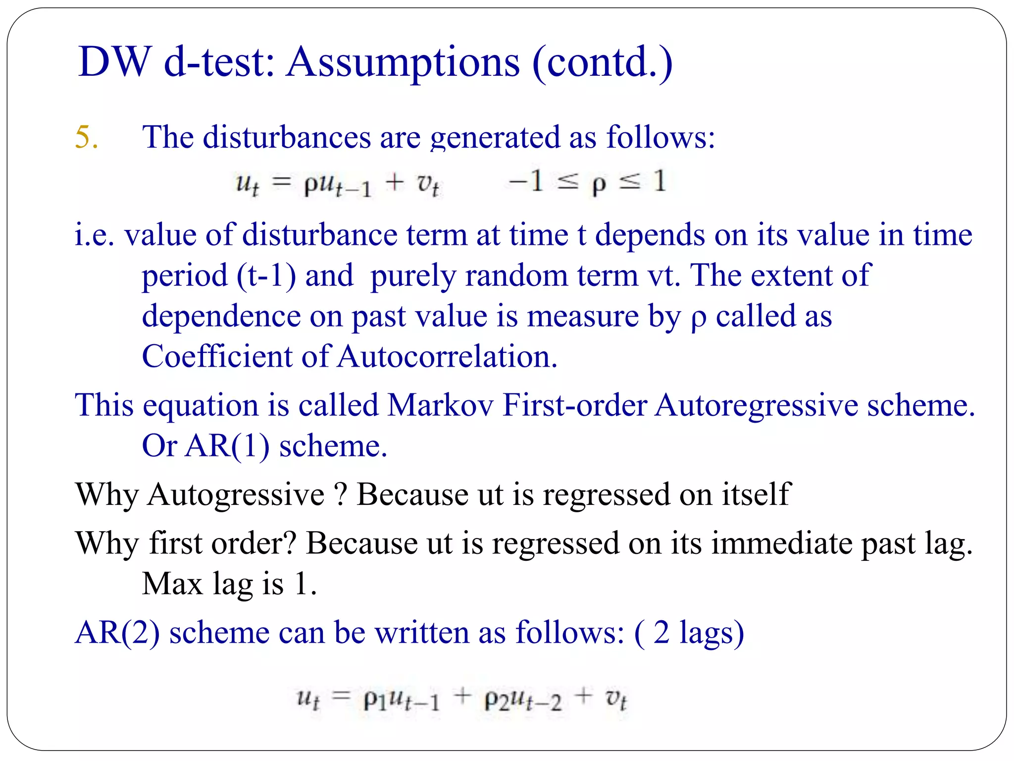 Autocorrelation Detection Part 1 Durbin Watson D Test Ppt