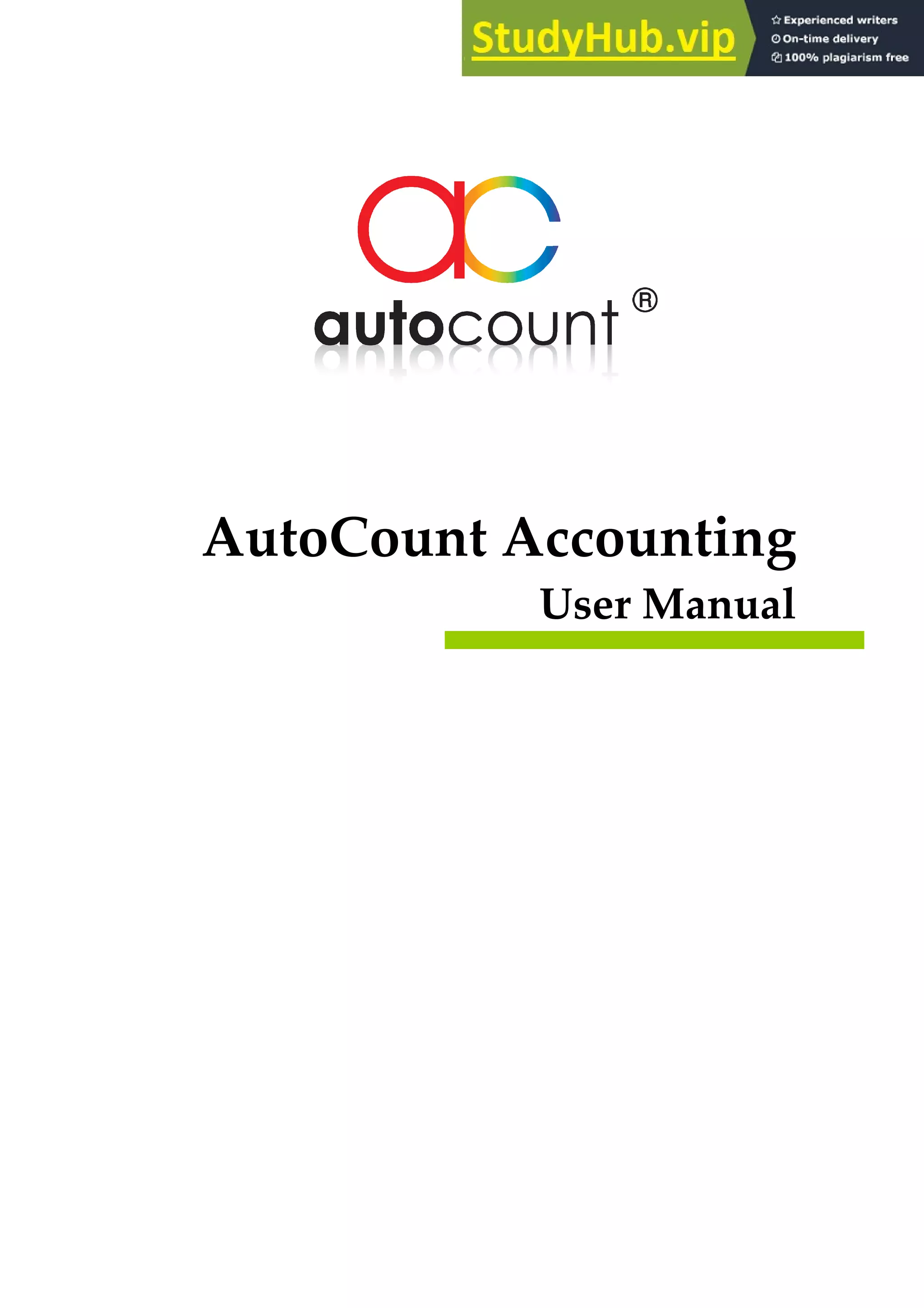 AutoCount Accounting User Manual | PDF | Business Accounting & Finance ...