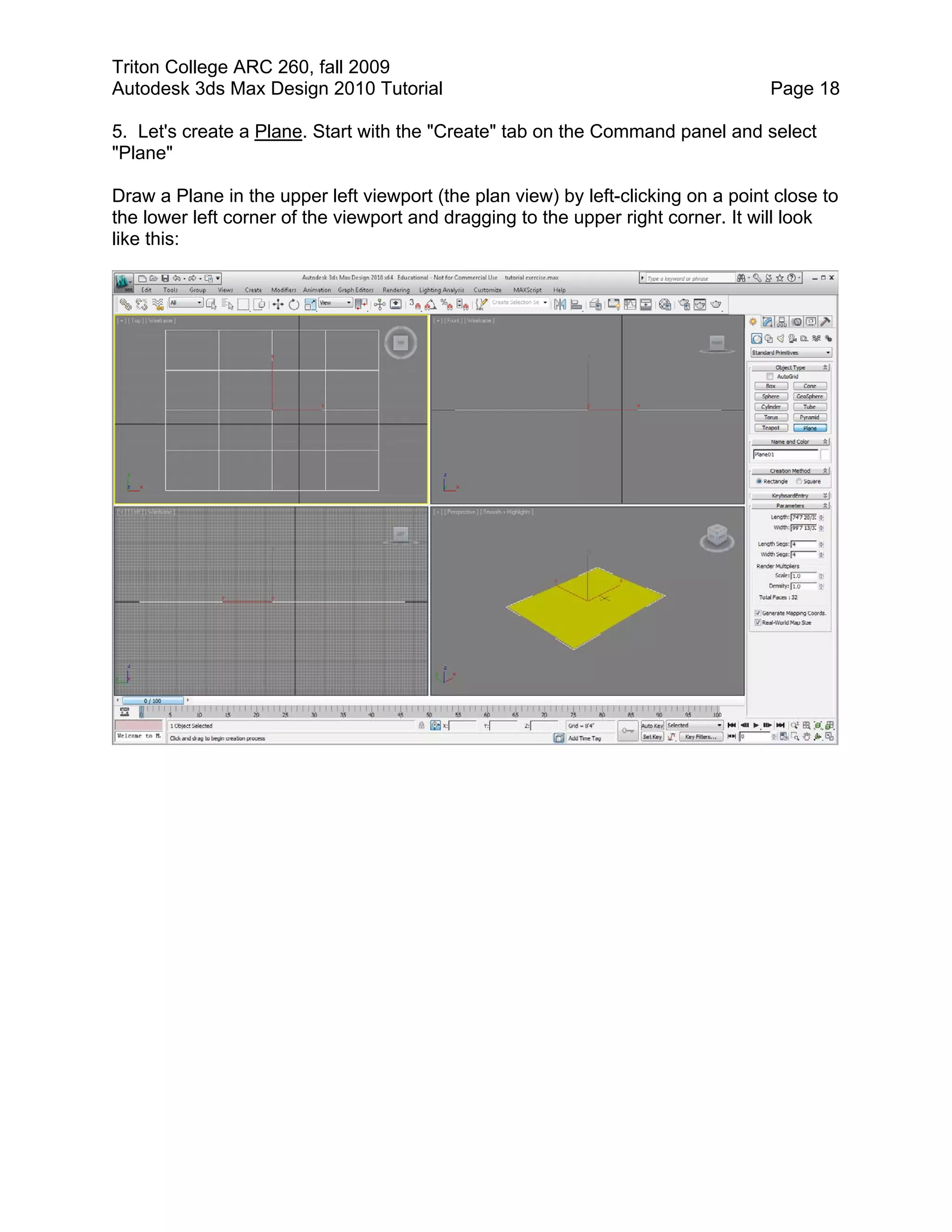 Autodesk 3ds max design 2010 tutorial | PDF