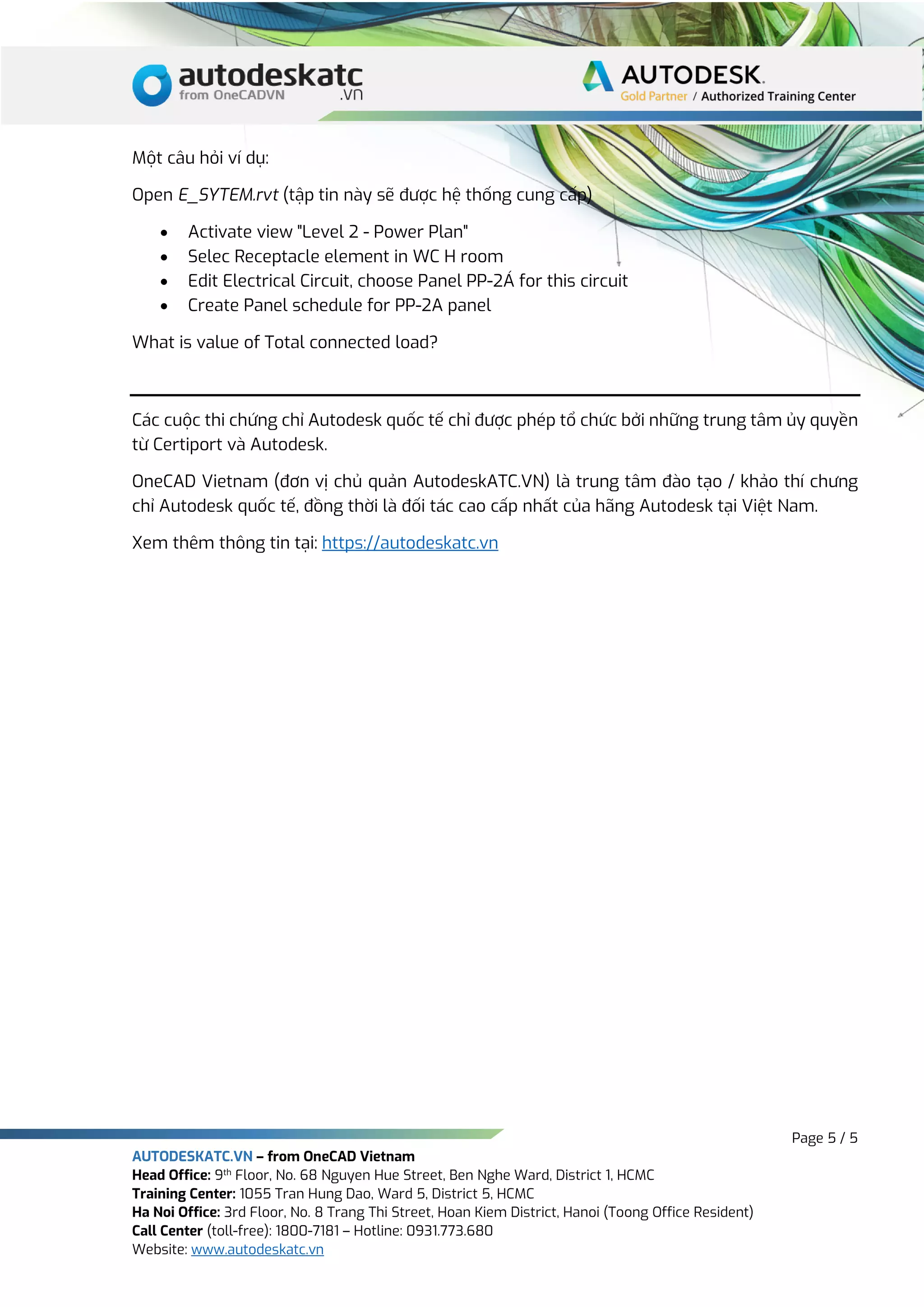 Autodesk Revit MEP Electrical Review for Autodesk Certified ...