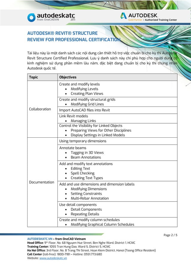 Autodesk Revit Structure Review for Autodesk Certified Professional | PDF