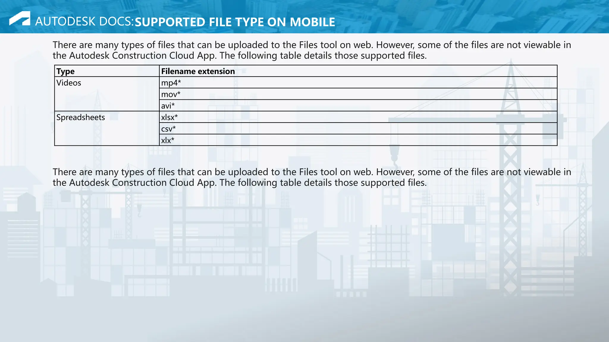 AUTODESK DOCS_SYSTEM REQUIREMENTS, FILE TYPES, TOOL LIMITATION.pptx