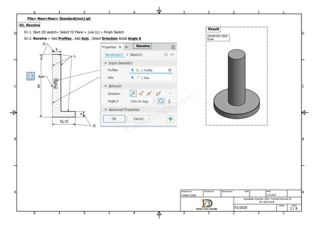 Autodesk Inventor 2021 Tutorial E1.pdf | 3-D Graphics | Computer ...