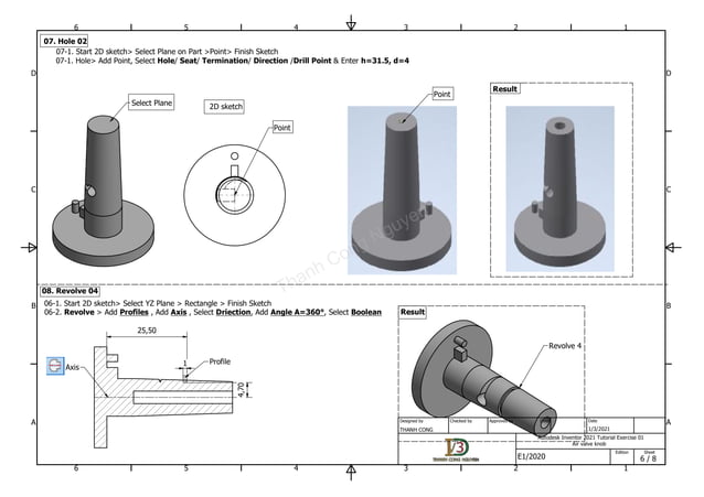 Autodesk Inventor 2021 Tutorial E1pdf 3 D Graphics Computer Software And Applications