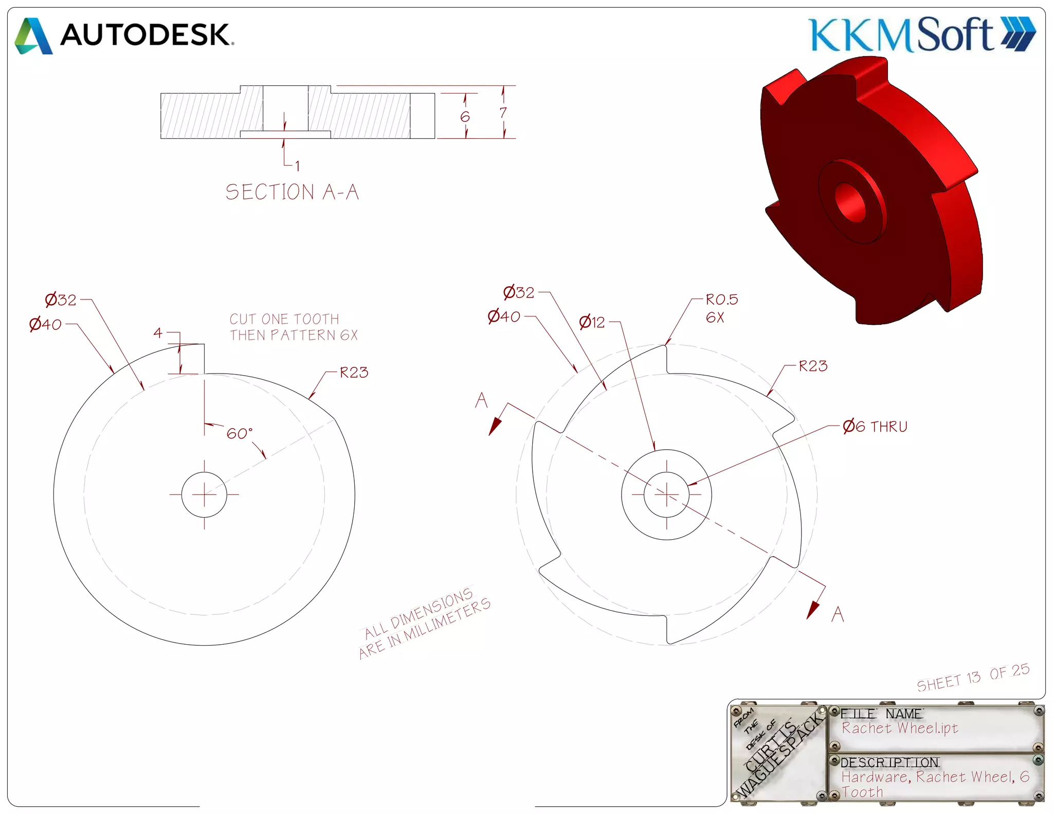 Autodesk inventor practice part drawings | PDF