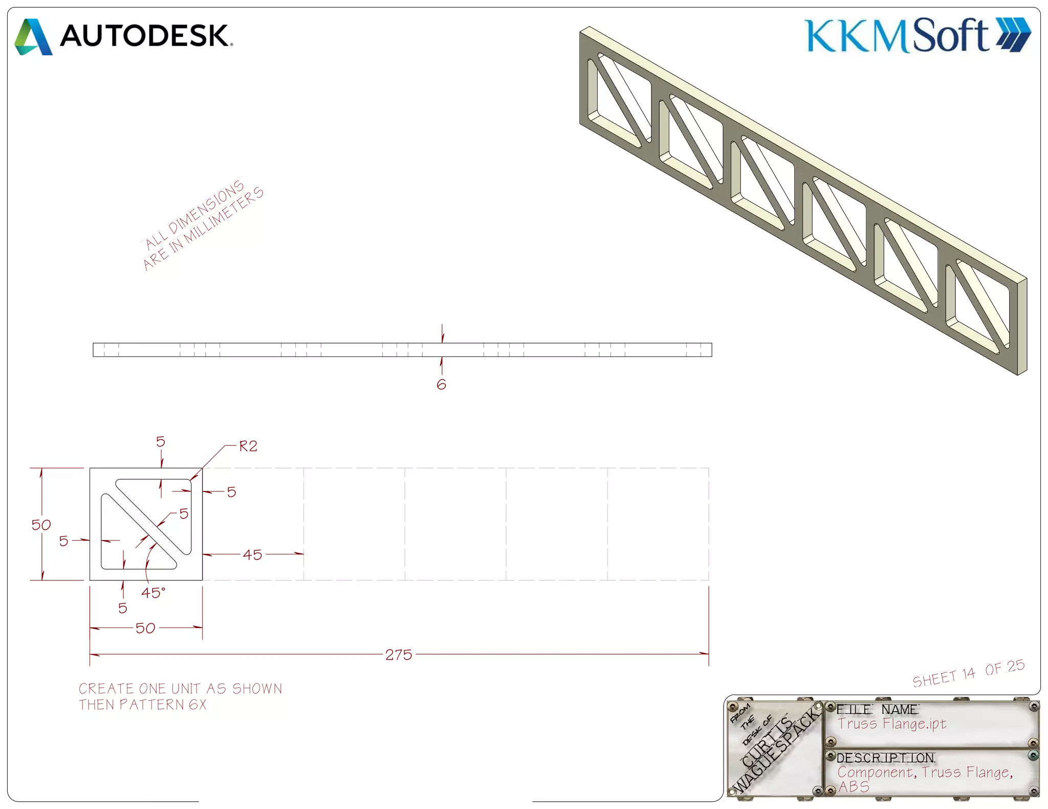 Autodesk inventor practice part drawings | PDF