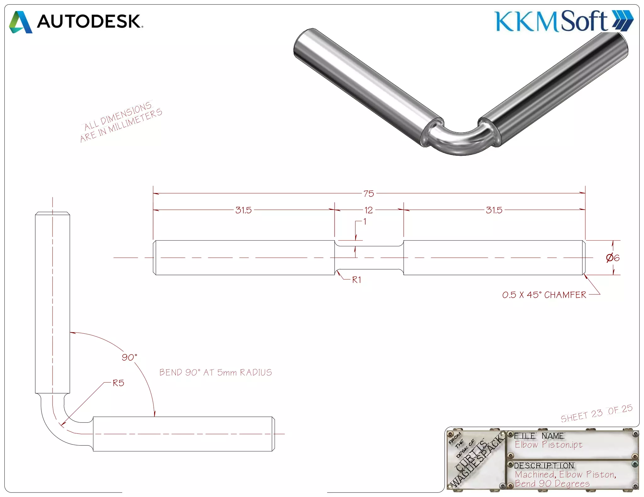 Autodesk inventor practice part drawings | PDF