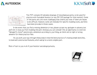 Autodesk inventor practice part drawings | PDF