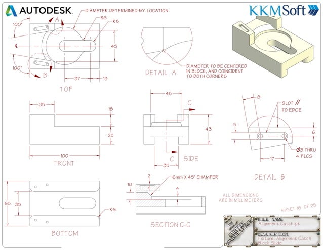 Autodesk inventor practice part drawings | PPT