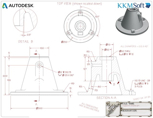 Autodesk inventor practice part drawings | PPT