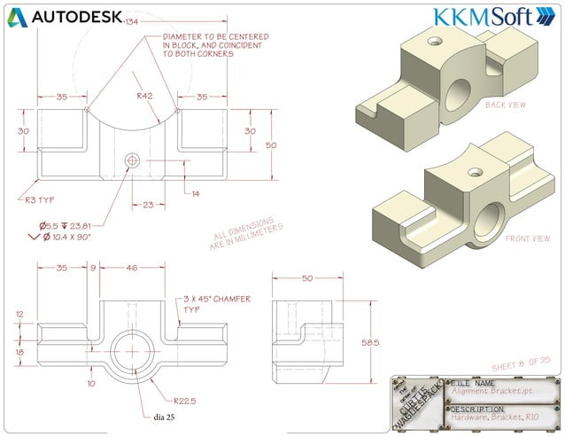 Autodesk inventor practice part drawings | PPT