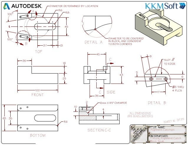 Autodesk inventor practice part drawings