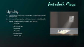 Autodesk maya | PPTX | 3-D Graphics | Computer Software and Applications