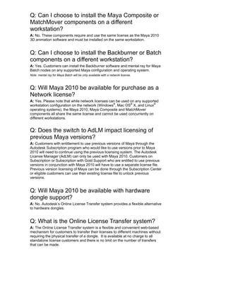 Autodeskmaya 2010 Faq6 | PDF