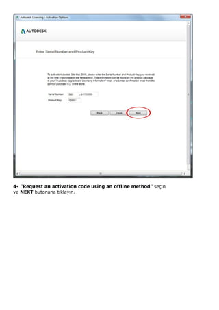 Autodesk ürünlerinizin manuel aktivasyon yapılması | PDF