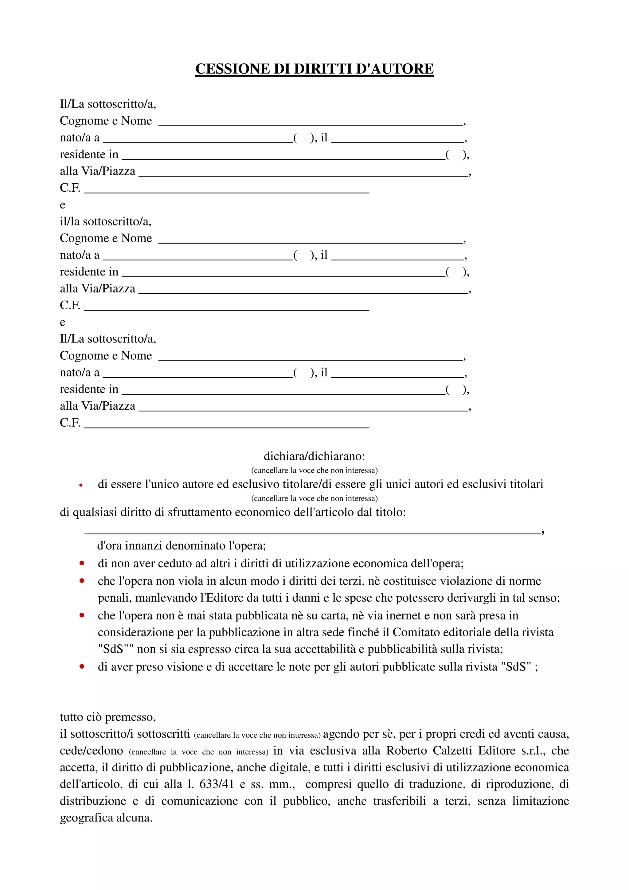 Autodichiarazione sds | PDF