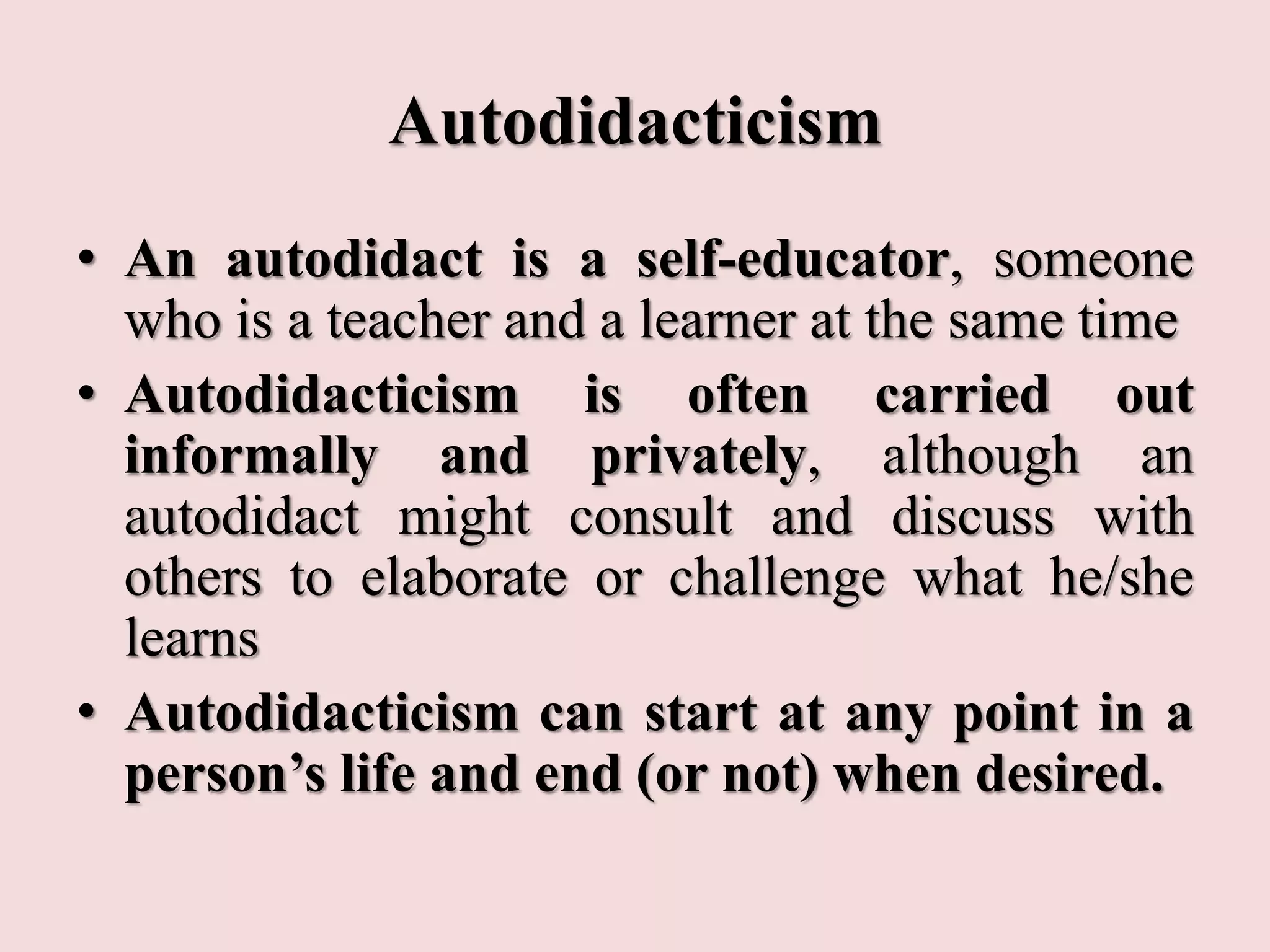 Autodidacticism | PPT