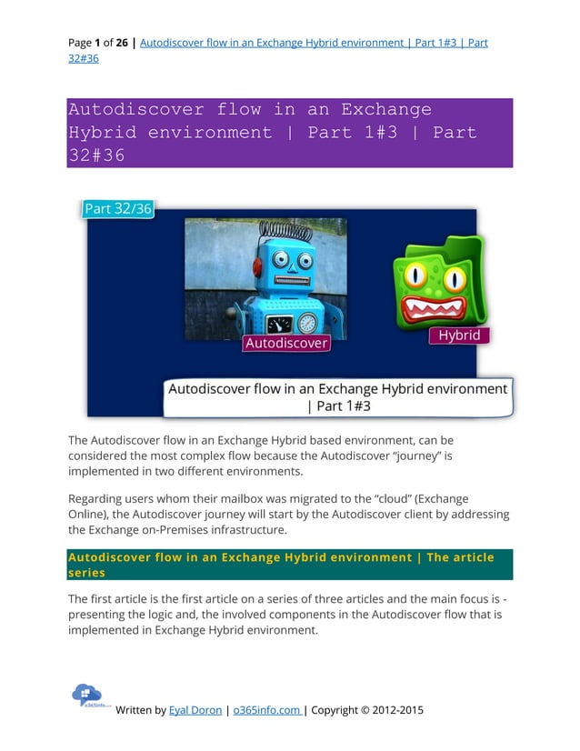 Autodiscover flow in an exchange hybrid environment part 1#3 part 32#36 ...