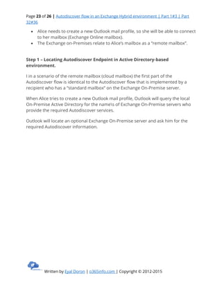 Autodiscover flow in an exchange hybrid environment part 1#3 part 32#36 ...