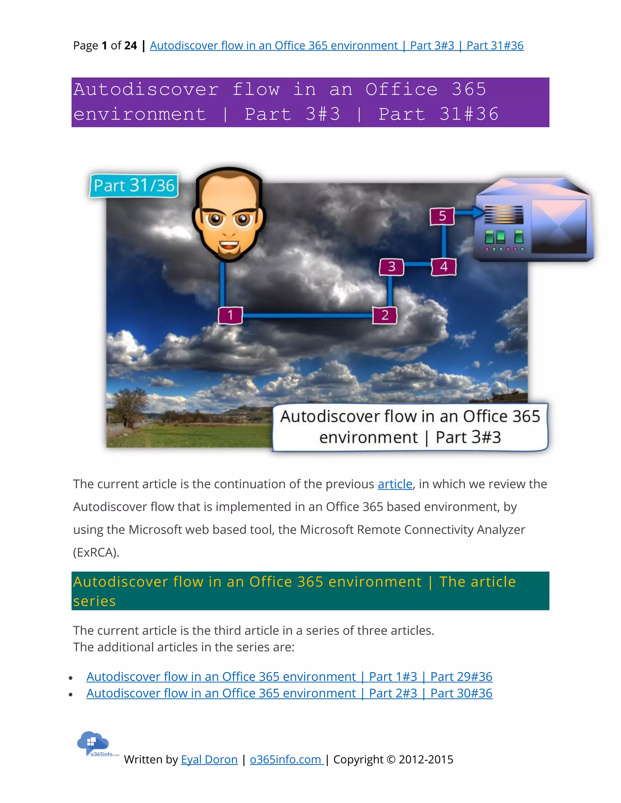 Autodiscover flow in an office 365 environment part 3#3 part 31#36 | PDF