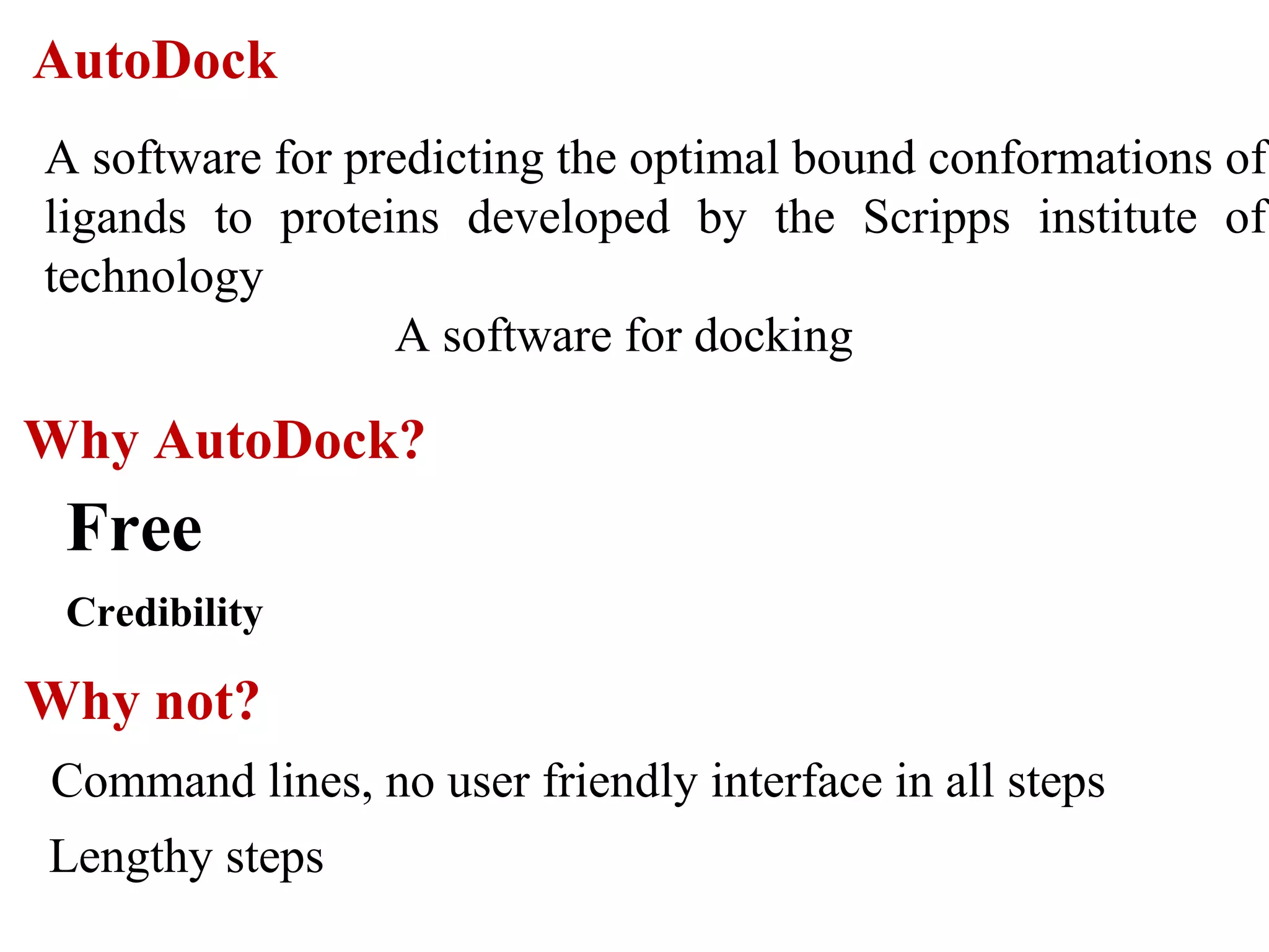 Molecular Docking using Autodock 4.2.6 | PPT