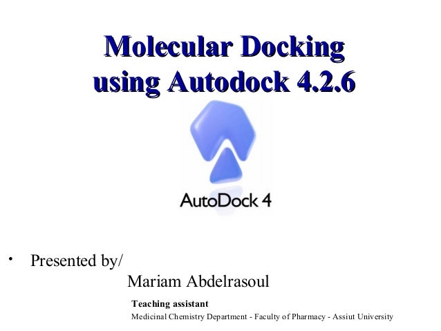 Molecular Docking Using Autodock 4 2 6