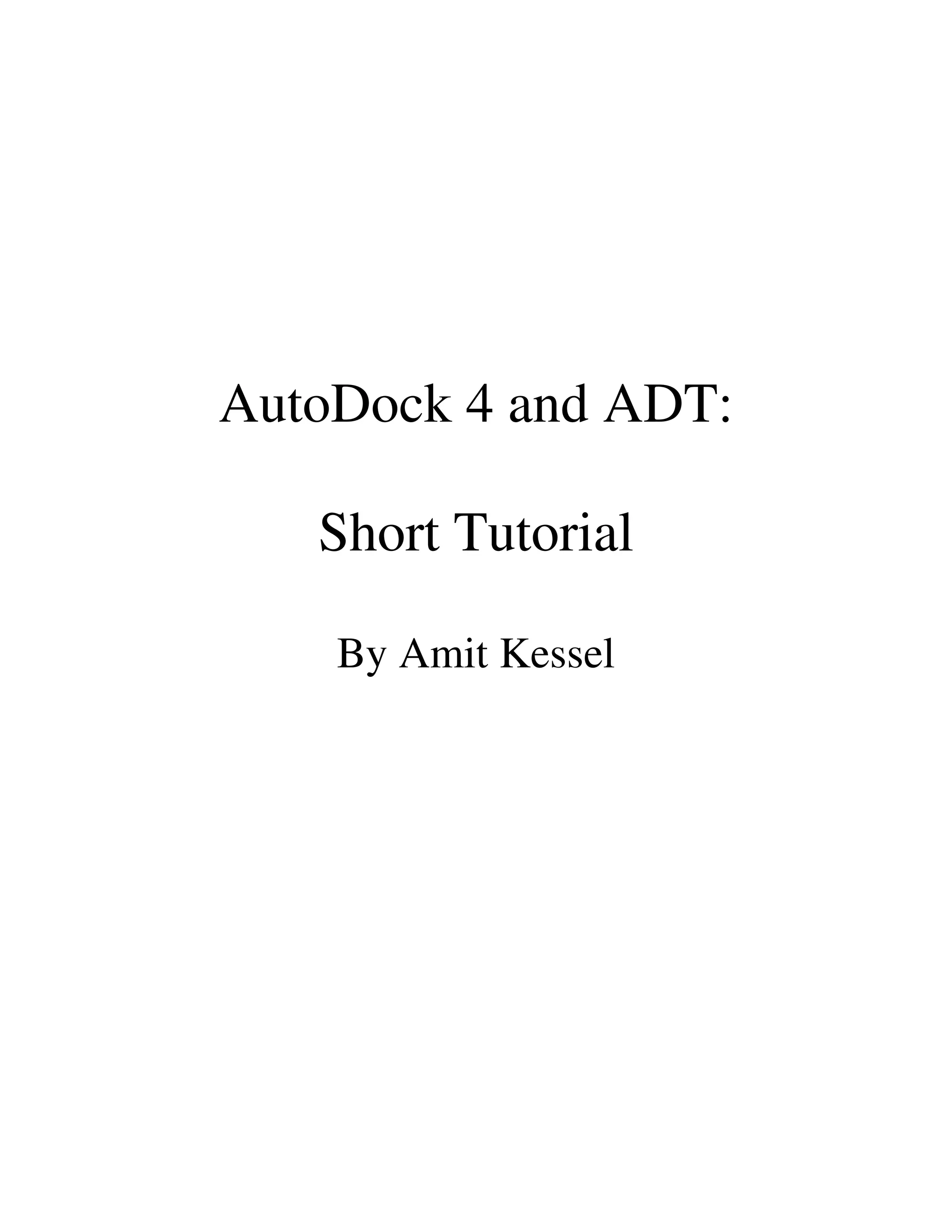Autodock4 Procedure | PDF