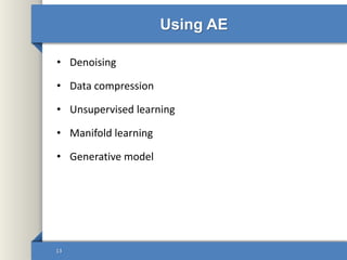 Autoencoders in Deep Learning | PPTX