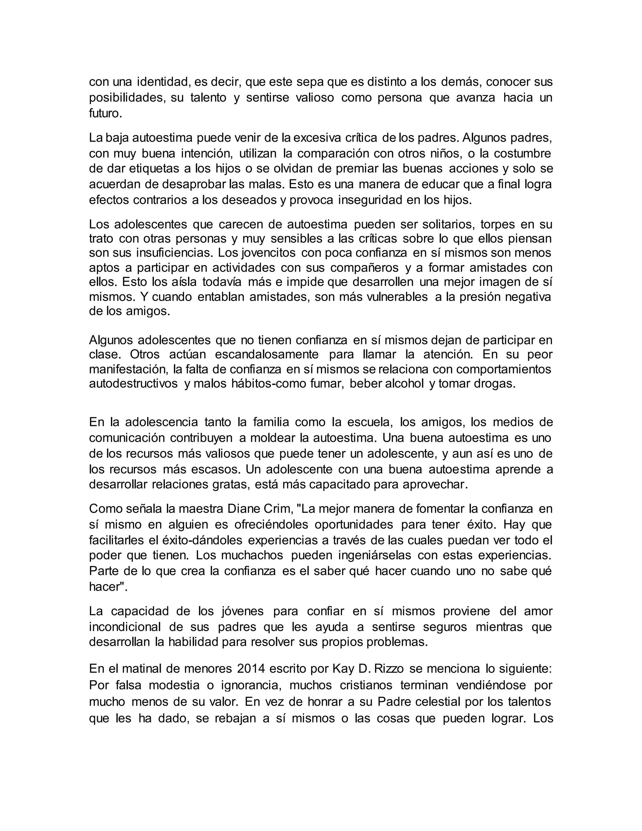 Autoestima e-identidad | DOCX