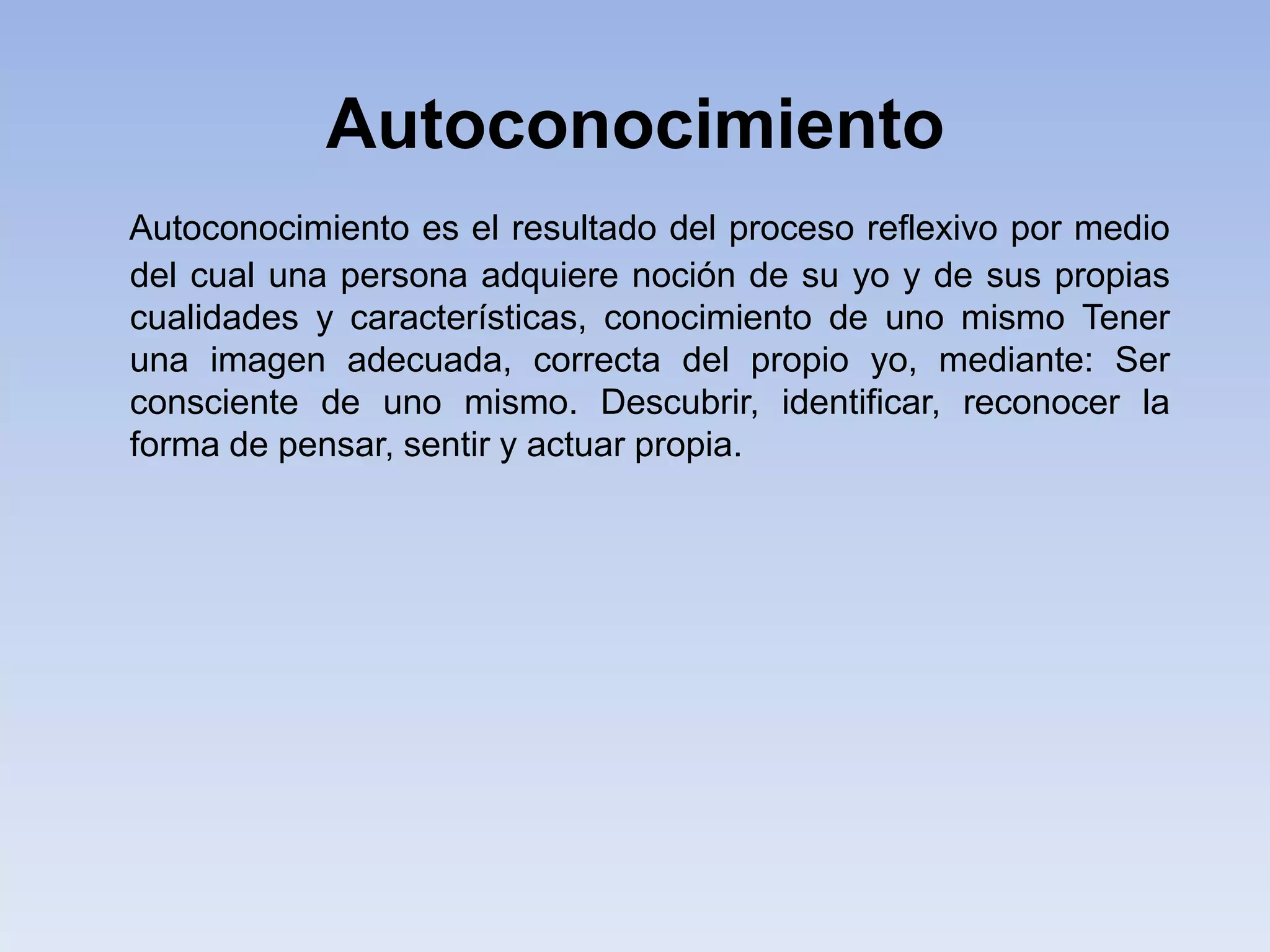 Autoestima y autoconocimiento | PPT