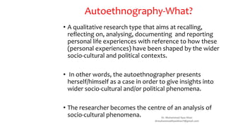 Autoethnography as a research method | PPT