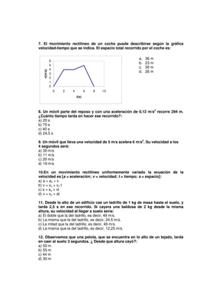 2º ESO - Autoevaluación MRUA | PDF