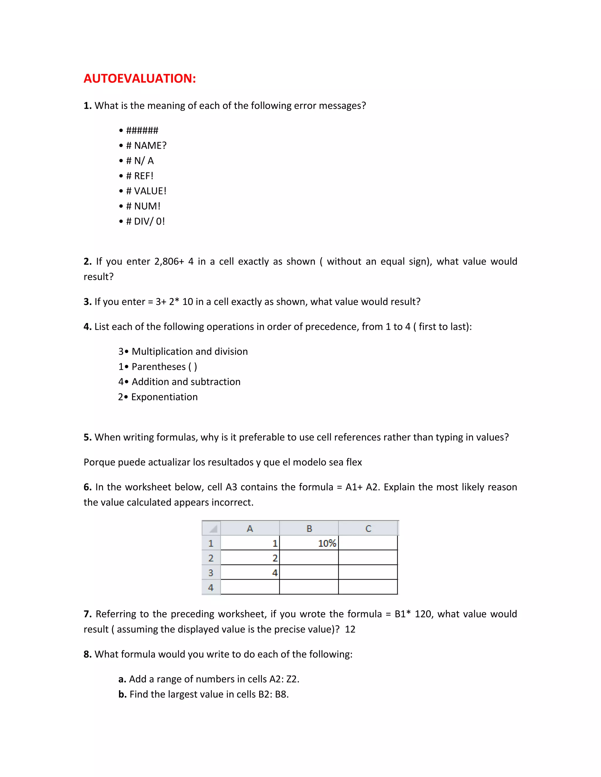 Autoevaluación tema 2 | PDF