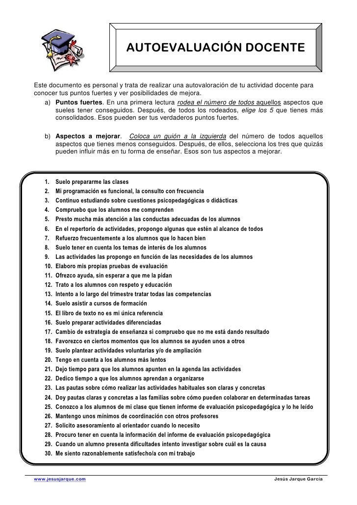 Autoevaluacion docente