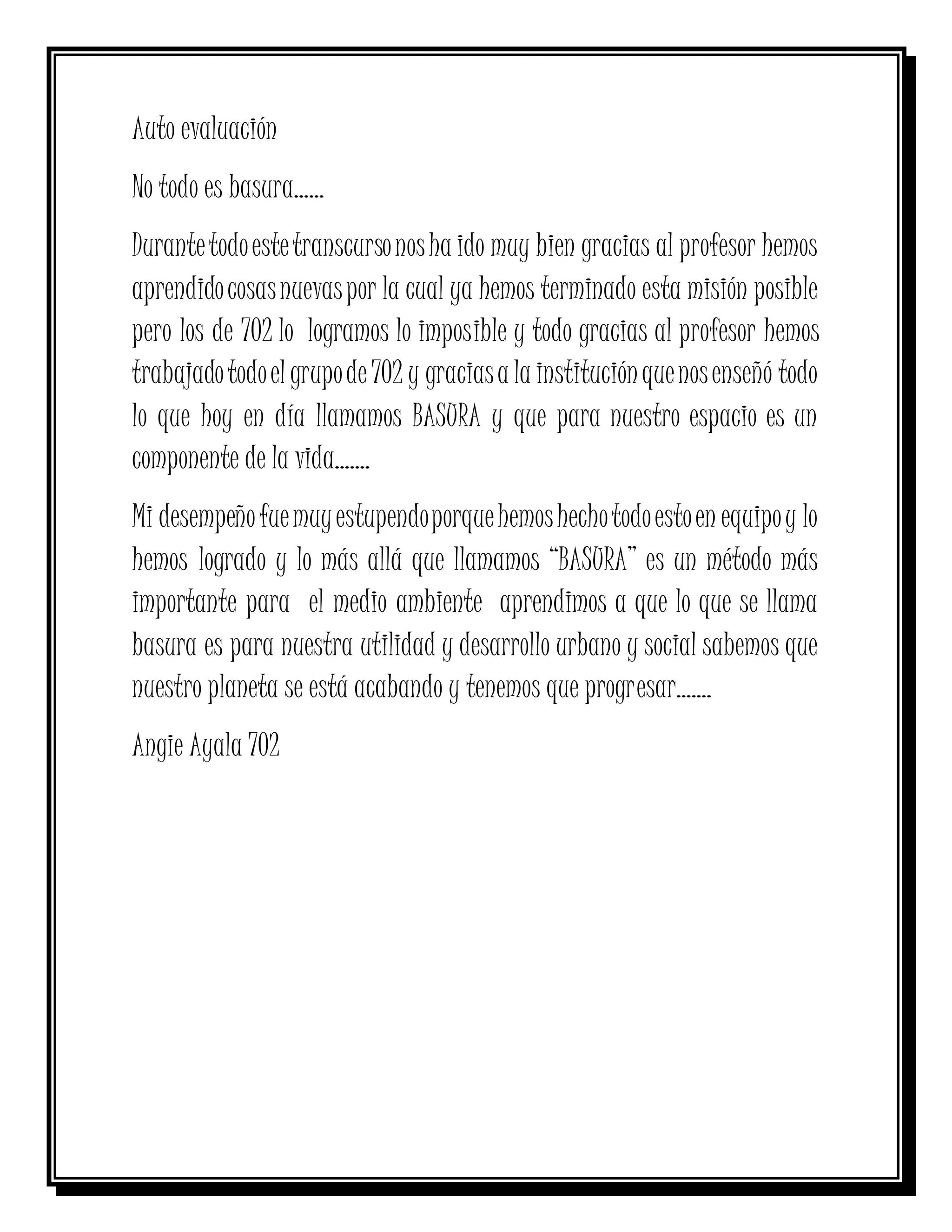 Autoevaluacion angie ayala | DOCX