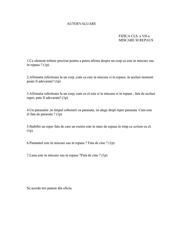 Autoevaluare | PDF