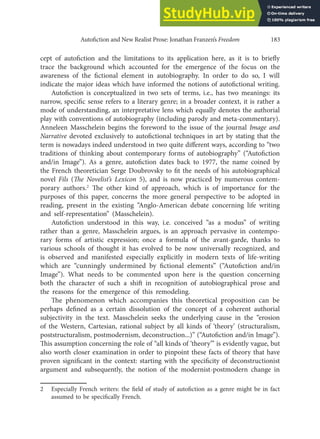 Autofiction And New Realist Prose Jonathan Franzen S Quot Freedom Quot ...