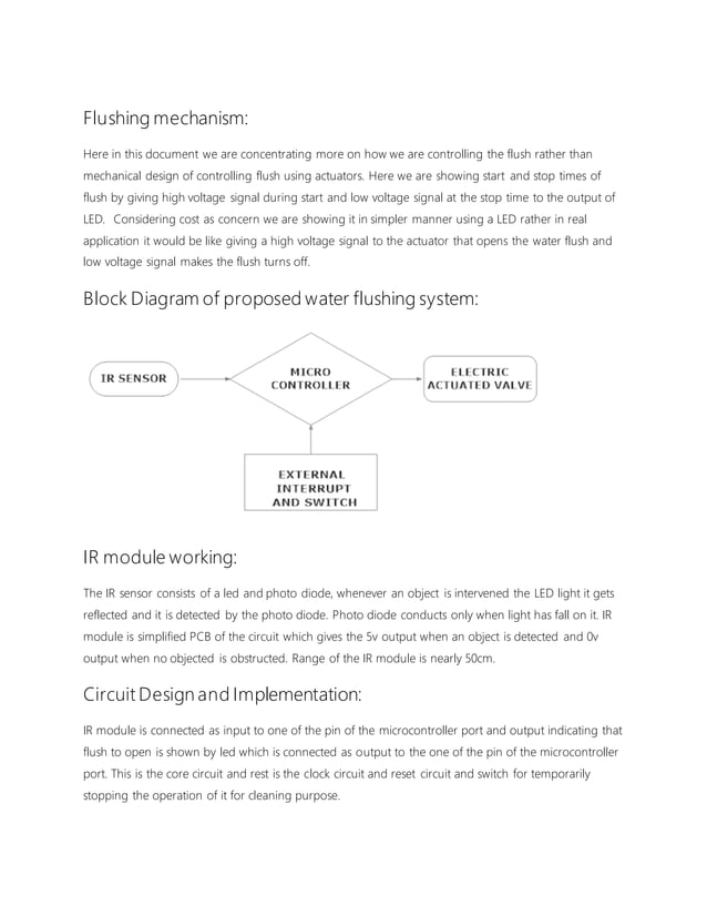 Automatic water flush system | DOCX