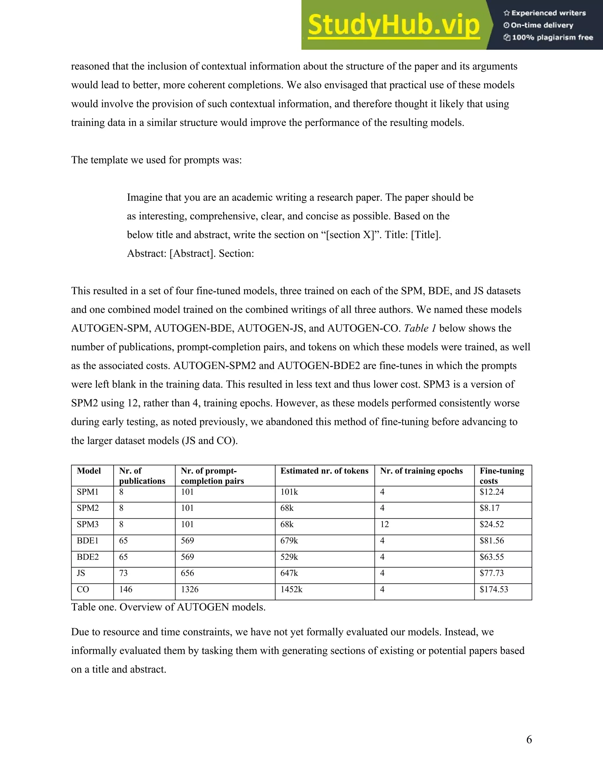 AUTOGEN A Personalized Large Language Model For Academic Enhancement ...