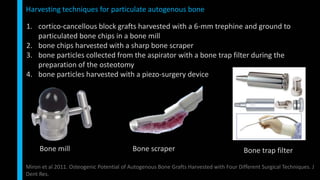 Autogenous bone graft harvesting | PPTX
