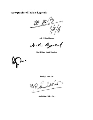 Autographs of indian | DOCX